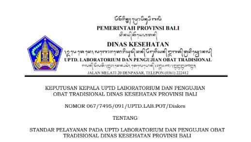 Standar Pelayanan UPTD. Labpot