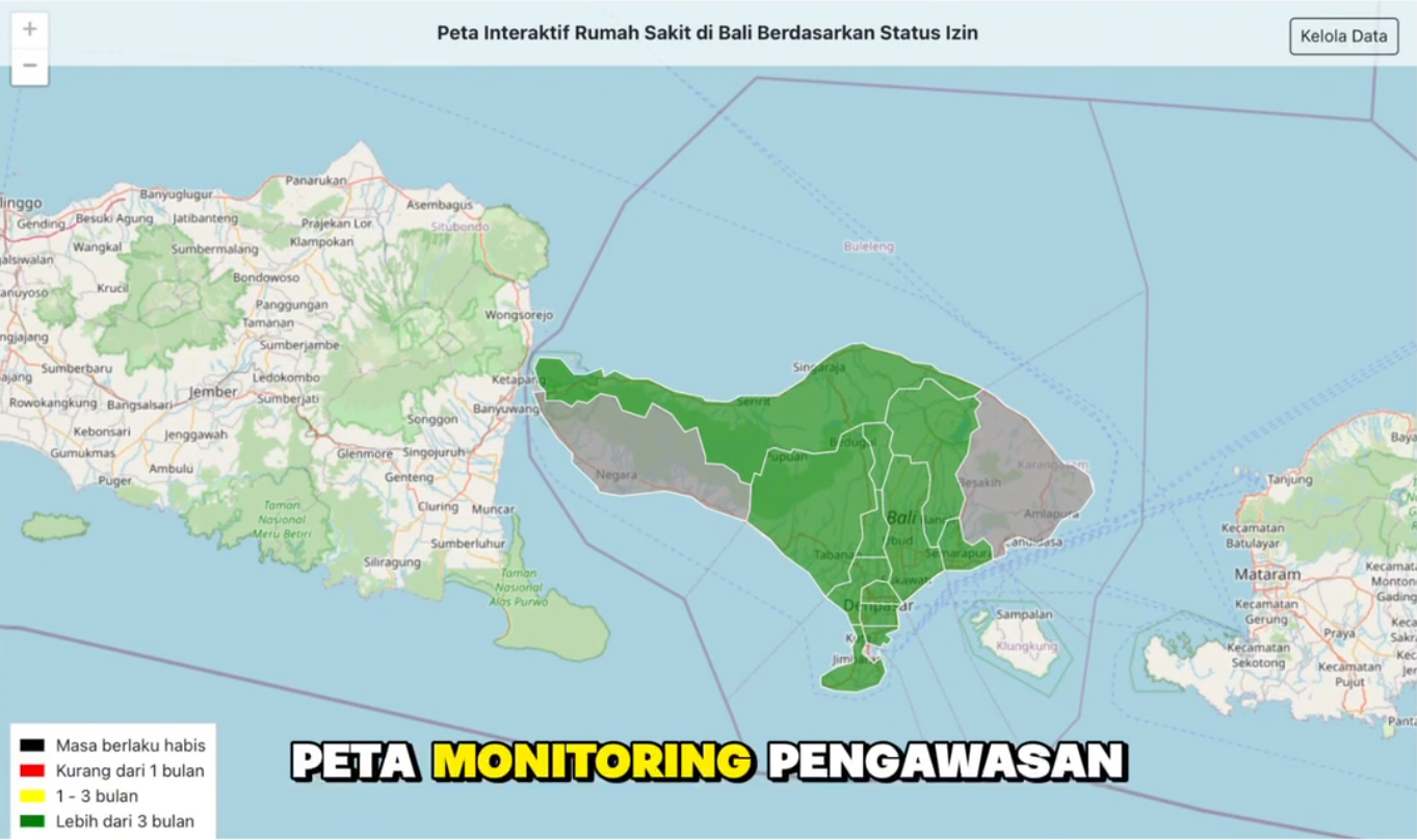 Peta Monitoring Pengawasan Perizinan Rumah Sakit kelas B